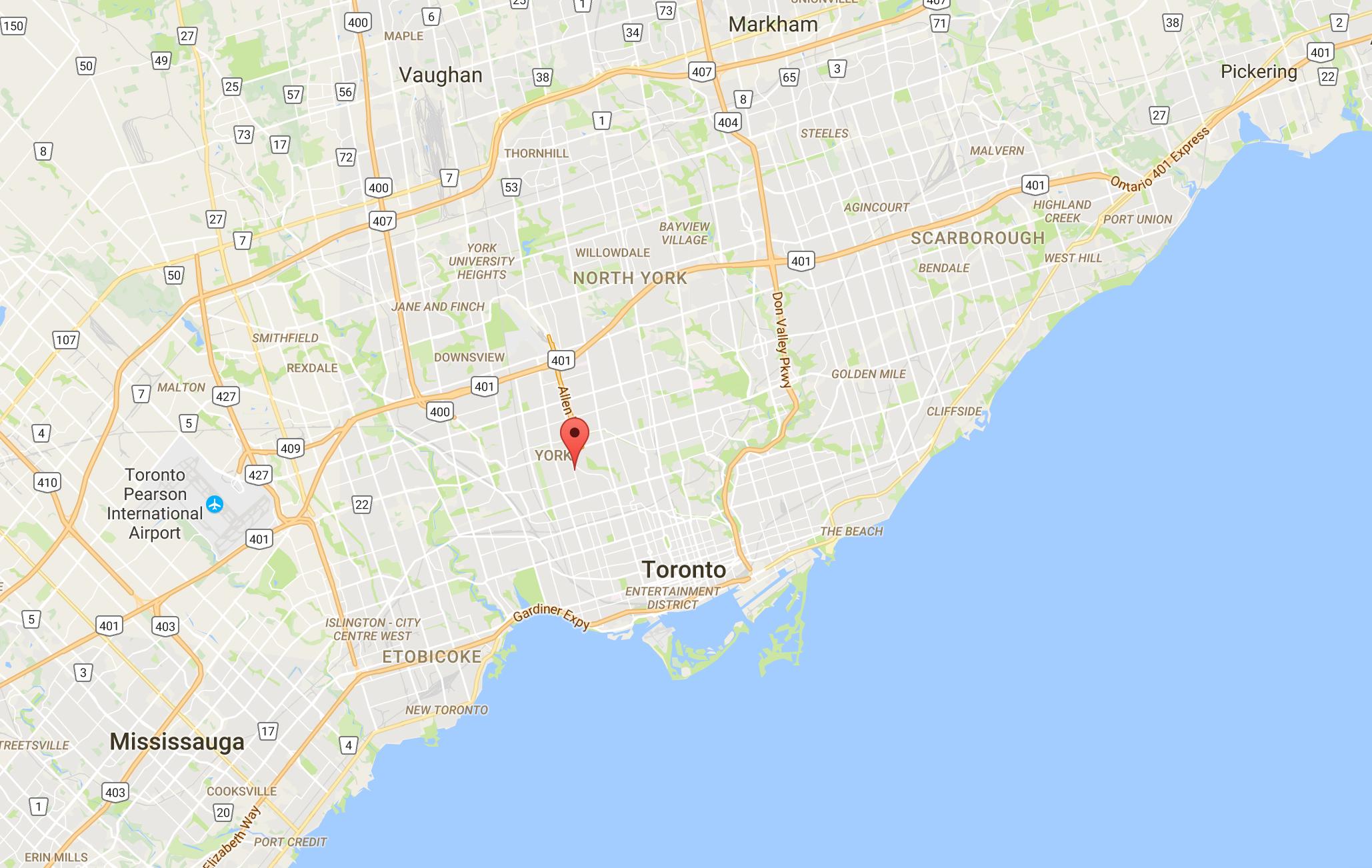 Oakwood–Vaughan district Toronto map - Map of Oakwood–Vaughan district ...